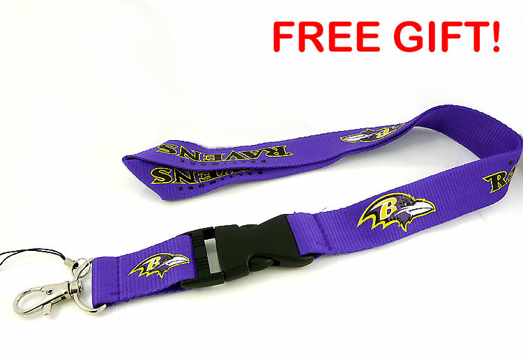 BALTIMORE RAVENS LANYARD KEYCHAIN - BADGE ID - PLUS FREE GIFT WITH ...
