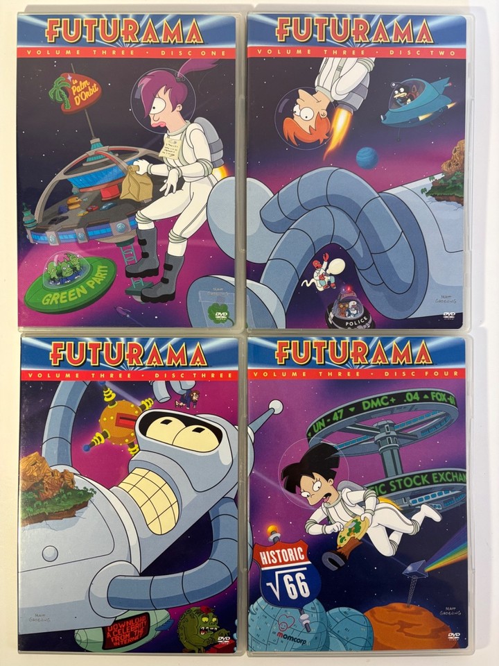 Futurama (DVD) Seasons 2, 3, 4 Lot Animated Matt Groening Comedy Series ...