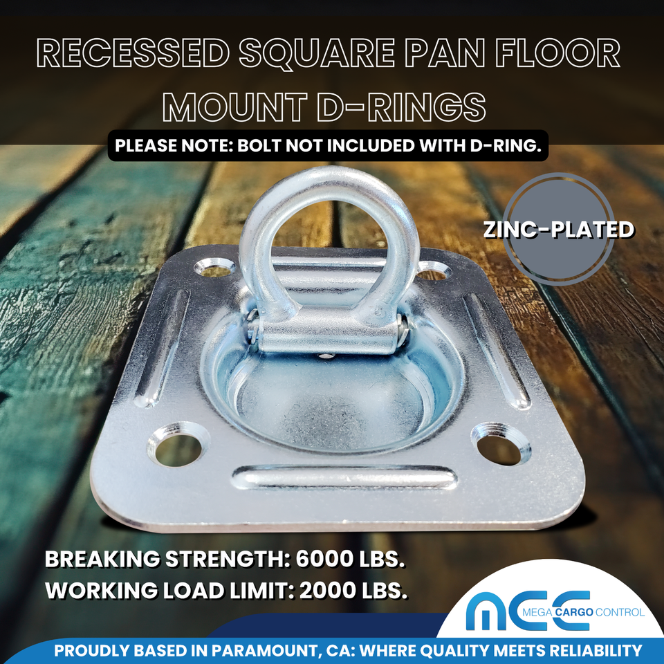 4 Pack Zinc Plated Recessed Floor D Ring Enclosed Trailer Flatbed Truck ...