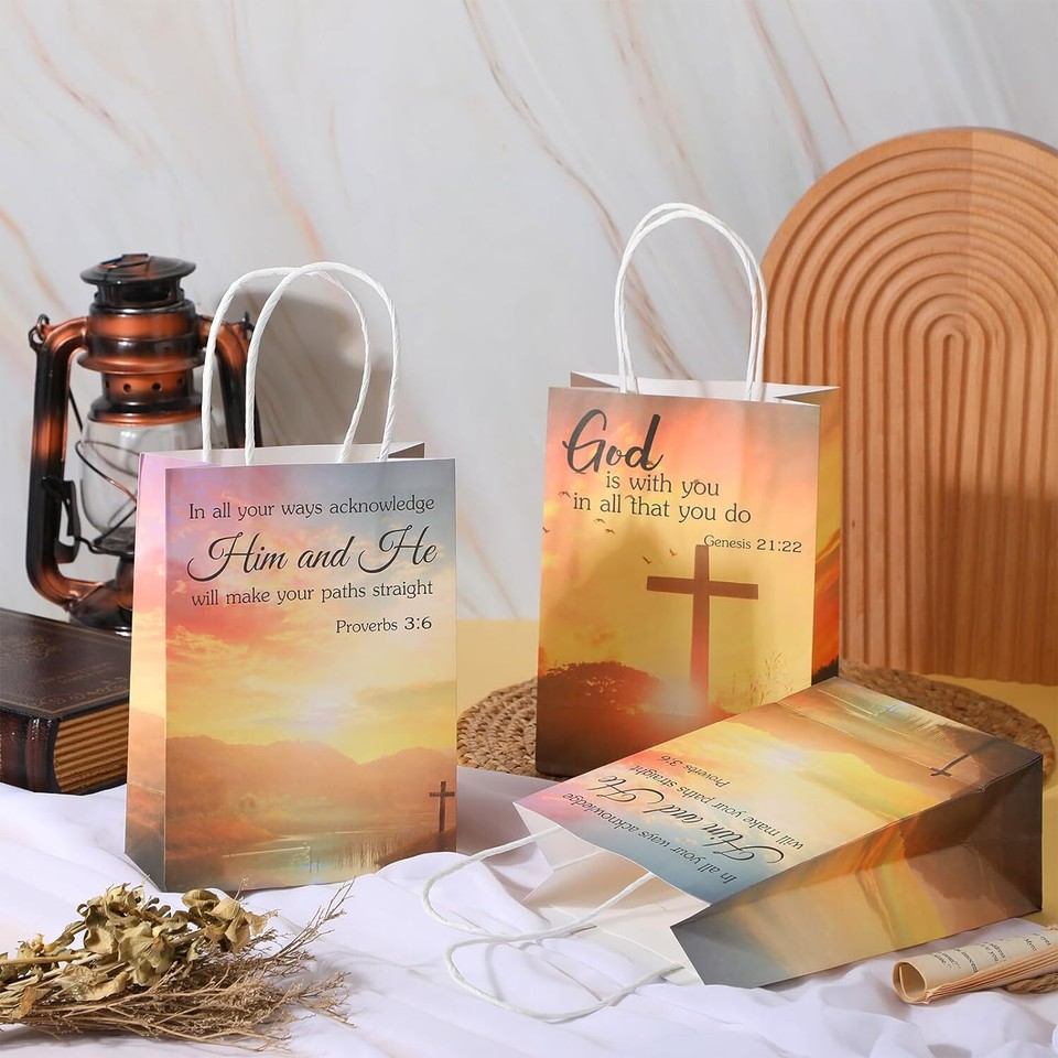 50 Pack Christian Gift Bags Church Visitor Welcome Packets Bulk ...