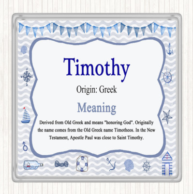 Timothy Name Meaning Drinks Mat Coaster Nautical | eBay