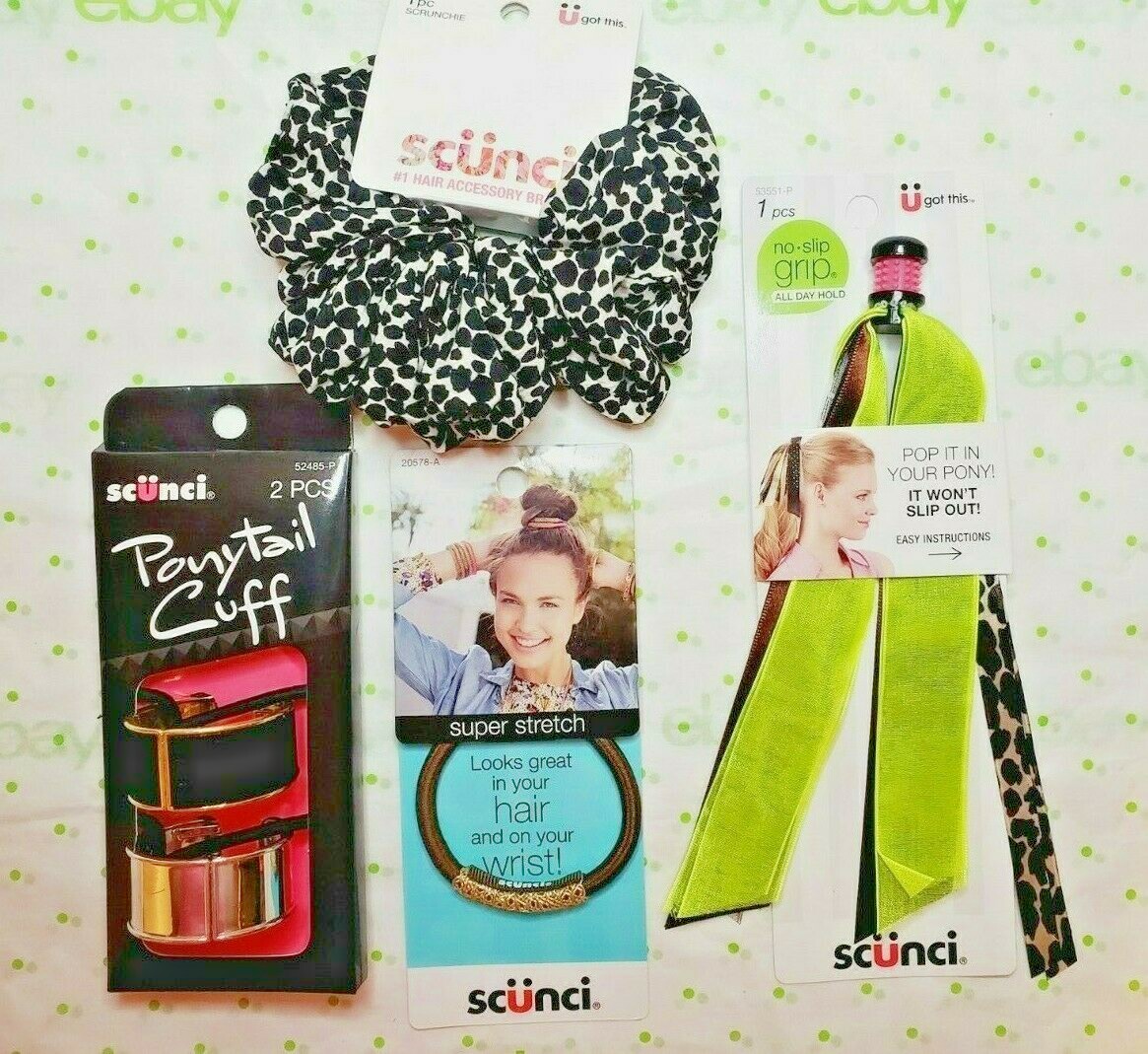 Scunci Set Big One Scrunchie 2 Ponytail Cuffs Pop It In Your Pony ...