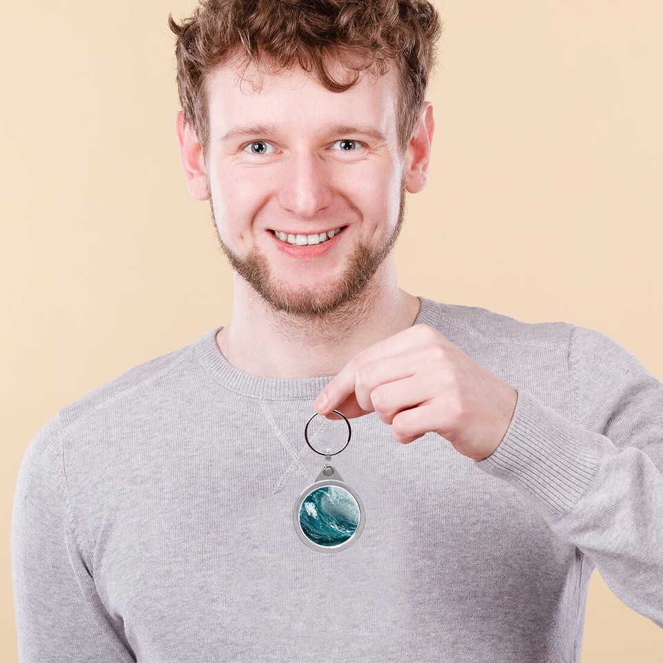 1 x Big Sea Wave Stormy Surfing - Keyring IR02 Mum Dad Kids Birthday ...