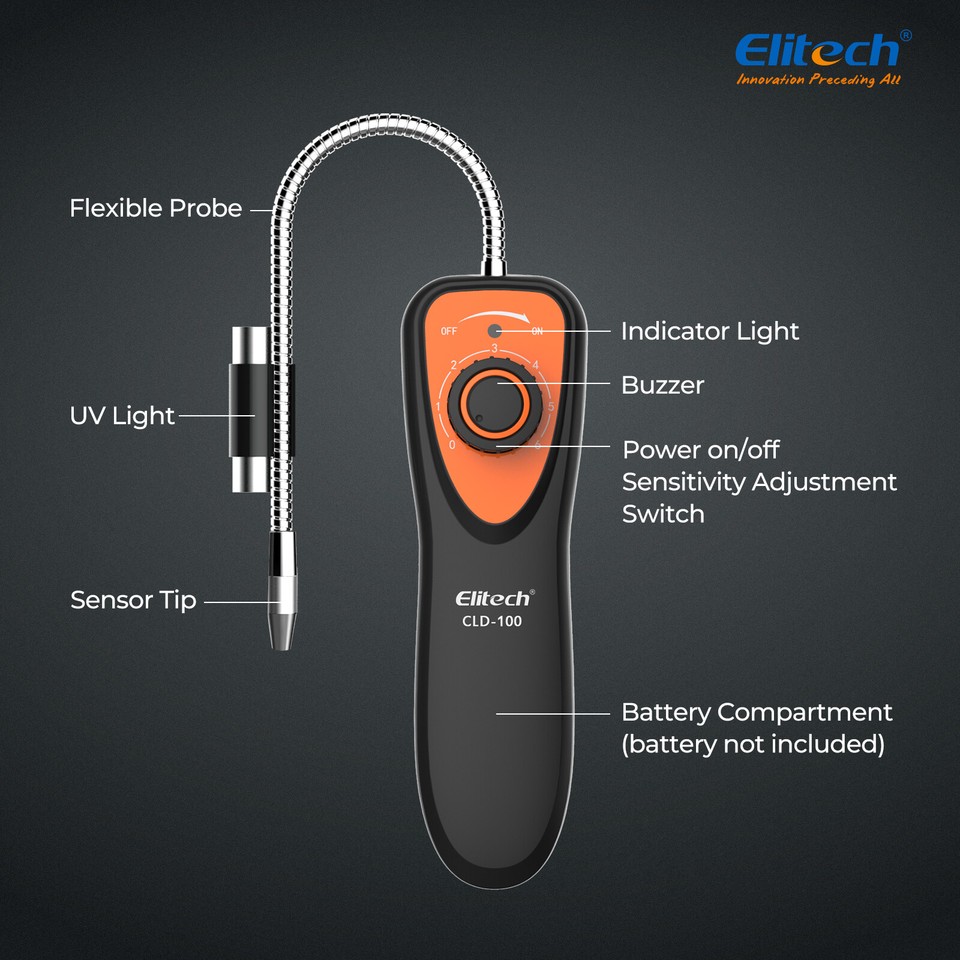 Elitech CLD-100 Freon Leak Detector Halogen Refrigerant Gas Detector w ...