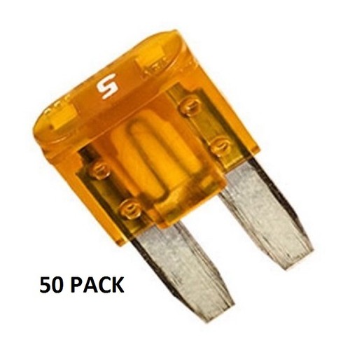 50 PACK - MICRO 2 BLADE FUSES - 5 AMP AUTOMOTIVE ULTRA MINI FUSES # ...