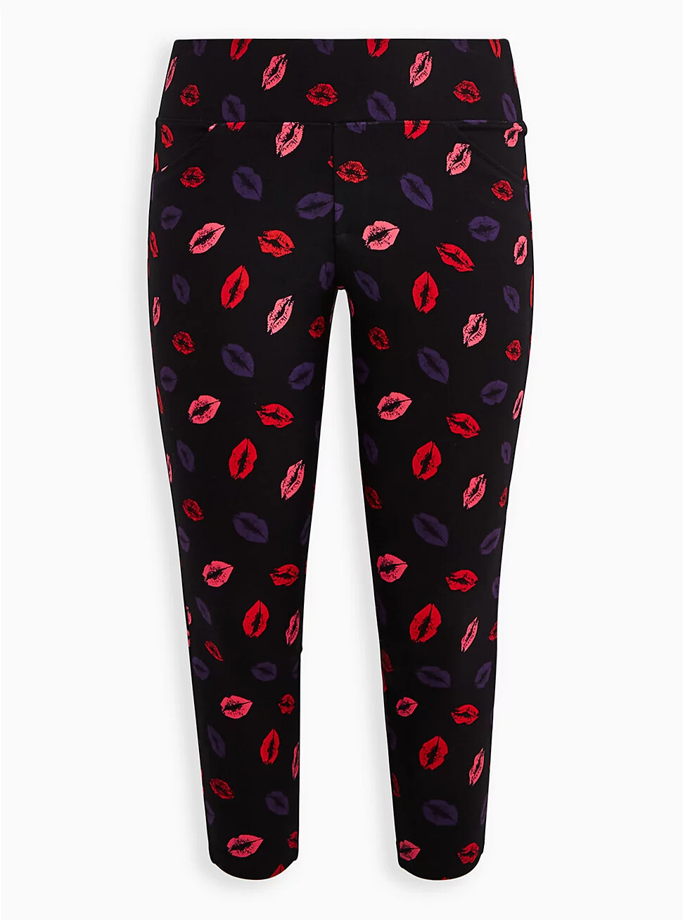 Torrid Pixie Skinny Luxe Ponte High Rise Pant Lips Black 1 1X 14 16 # ...