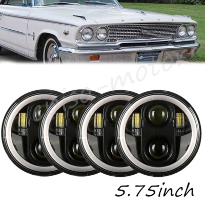 For Ford Galaxie 500 1962-1974 5.75" 5-3/4inch Round LED Headlights w ...