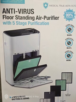 Nuvomed FIRE! NIB! Anti-virus Floor Standing Air Purifier W/5 Stage ...