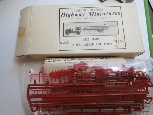 Jordan Highway Miniatures HO #220 MACK AERIAL LADDER FIRE TRUCK, 1923 ...