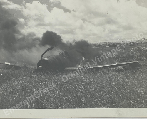 WWII Mitsubishi A6M Zero Fighter Crash Burning Pacific Theater Combat ...