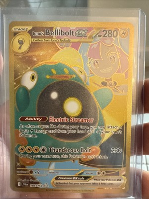 Pokémon TCG Journey Together Iono's Bellibolt EX Card 188/159 Gold ...