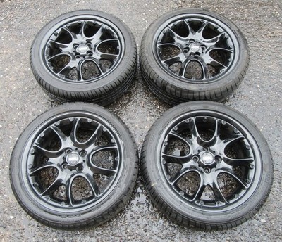 Full Set 17" Genuine MINI Black Web Spoke R98 Alloy Wheels R50 R56 ...