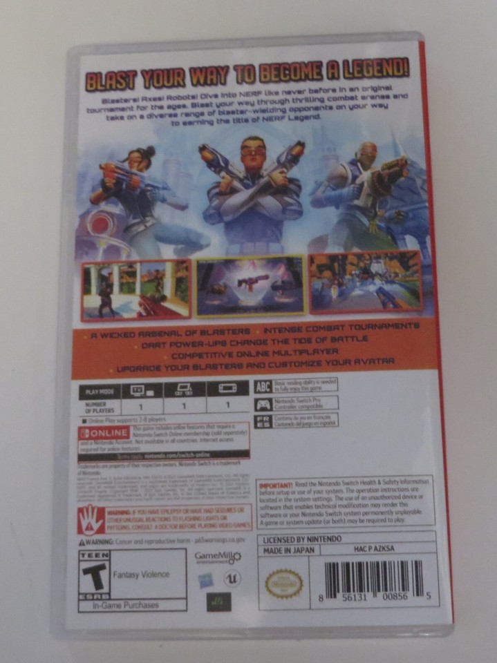 Replacement Case (NO GAME) NERF Legends - Nintendo Switch | eBay
