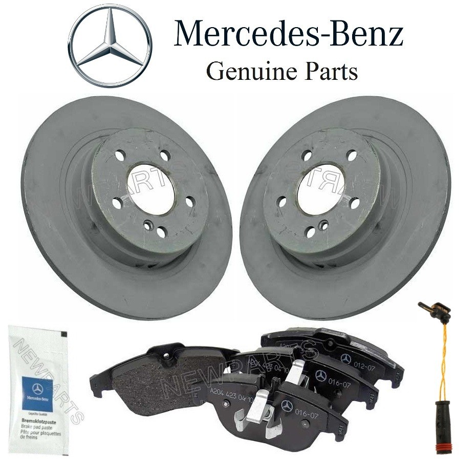 For Mercedes W204 C300 Rear Brake Pad Set & 2 Disc Rotors & 1 Sensor ...