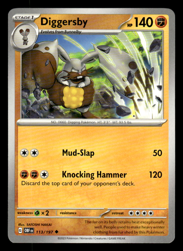 Diggersby 113/197 Uncommon SV03: Obsidian Flames Pokemon tcg Card | eBay