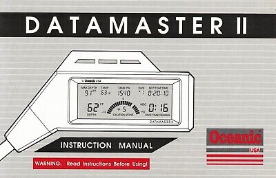 Oceanic DataMaster II, 2 Scuba Dive Computer Printed Manual | eBay