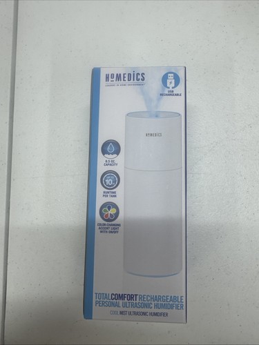 HoMedics Total Comfort Personal Ultrasonic Humidifier USB Rechargeable ...