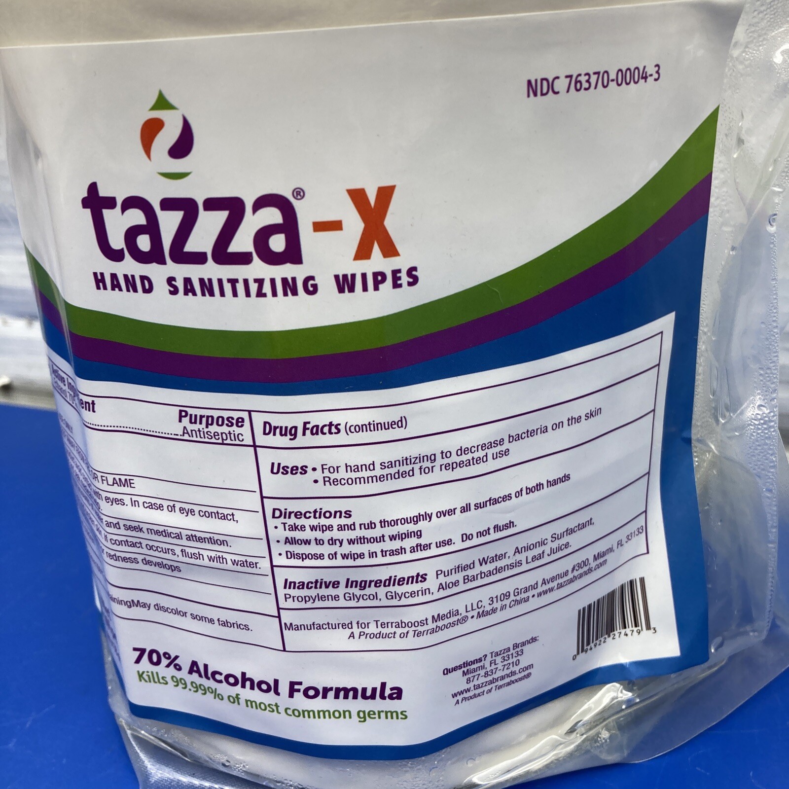 Tazza-X Wipe roll of 1200 4" x 7" wipes NDC-76370-0004-3 Refill Roll | eBay