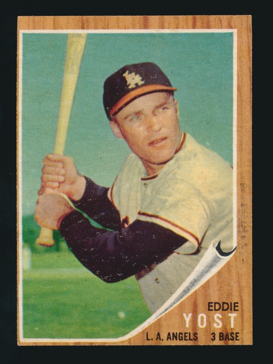 1962 Topps Baseball -#176 EDDIE YOST (Angels) *GREEN TINT* Batting Pose ...