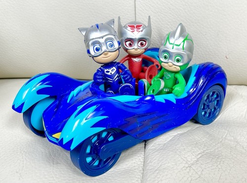 PJ Masks Toys Lot -Vehicle & 3 Figures~Gekko~Catboy~Owlette & Blue ...