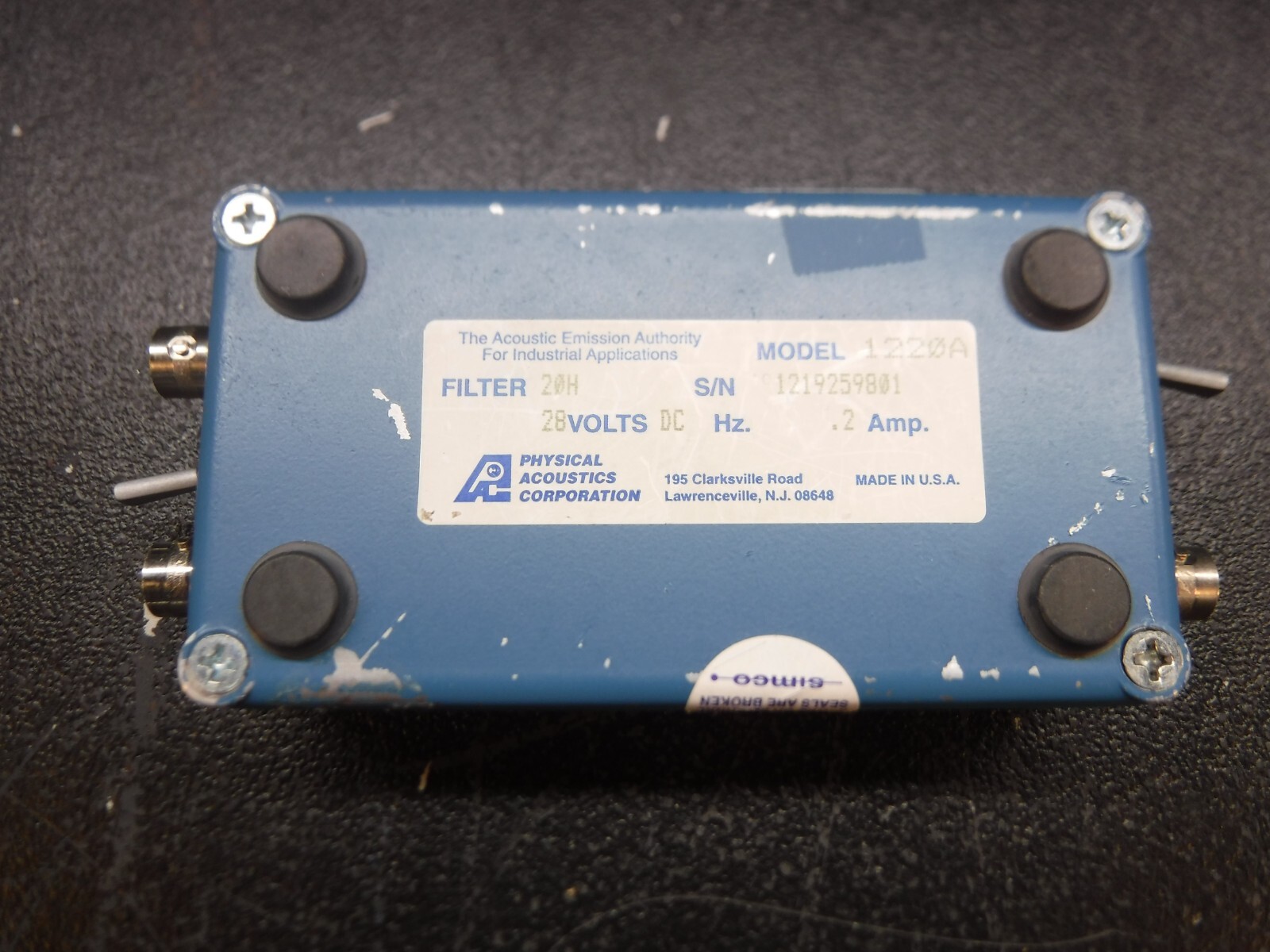 Physical Acoustics Corp. 1220A Acoustic Emission Preamplifier | eBay