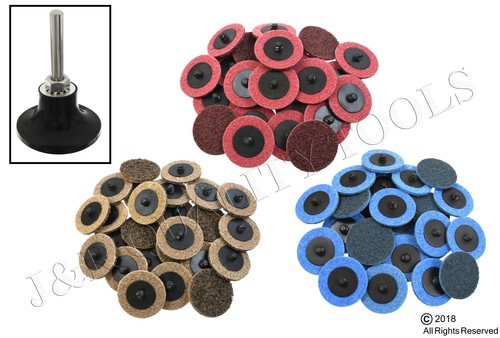 60pc / 2"in ROLOC PREP SURFACE DISC ASSORTMENT INCLUDES FREE 2" MANDREL ...