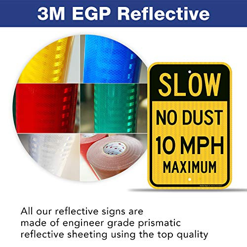 Slow No Dust 10 MPH Maximum Sign, Speed Limit Sign 18 x 12 Inches ...