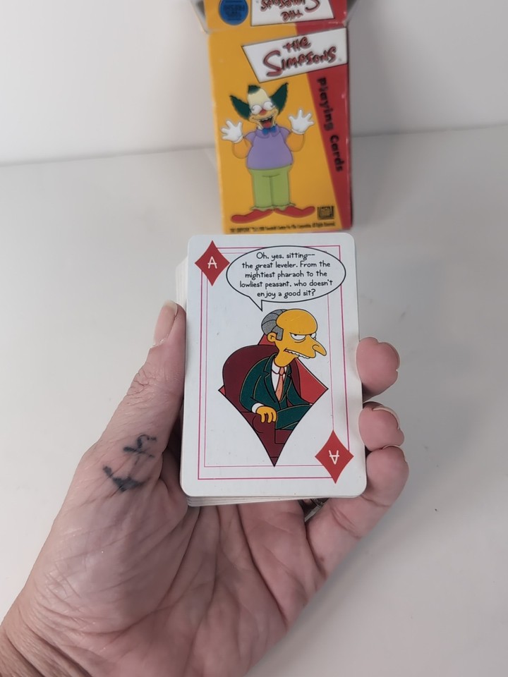 The Simpsons Playing Cards Open Box. #SI-Cards, 2000 Twentieth Century ...