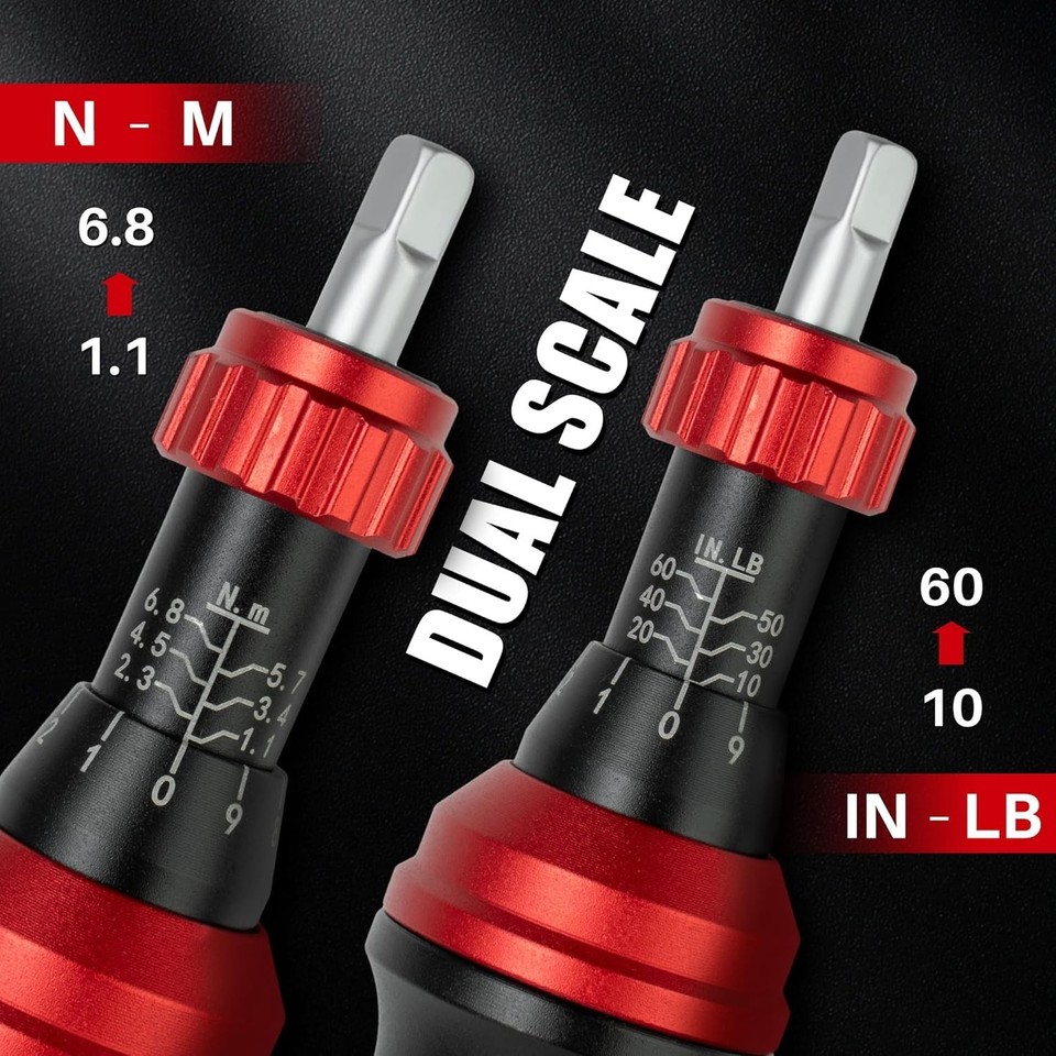 "Torque Screwdriver 10-60 In.Lb, Inch Pound Torque Screwdriver Set with ...