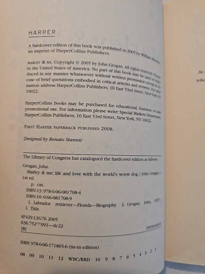 Marley and Me : Life and Love with the World's Worst Dog by John Grogan ...