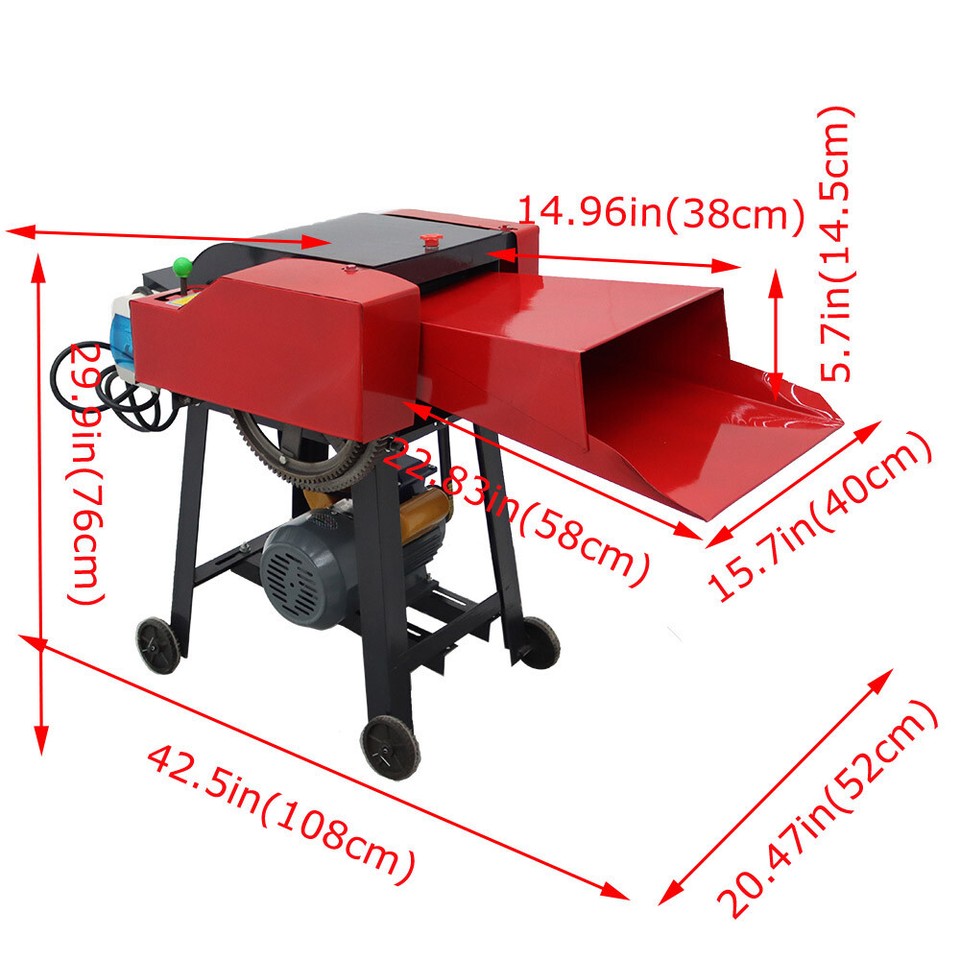 220V Chaffcutter Hay Cutting Machine Feed Processing w/Conveyor 500 ...