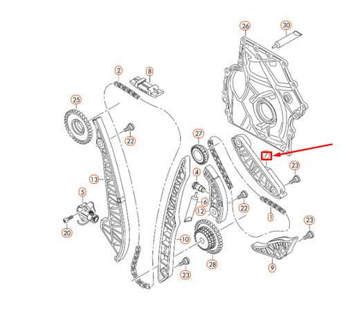 NEW AUDI A3 8P TIMING CHAIN GUIDE RAIL 06H109469AN ORIGINAL 06H-109-469 ...
