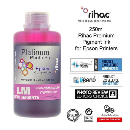 Rihac 250ml Light Magenta LM Pigment Ink for Epson Stylus Photo 3800 ...