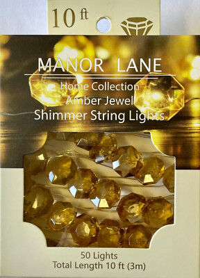 Manor Lane Home Collection Amber Jewel Shimmer String Lights | eBay