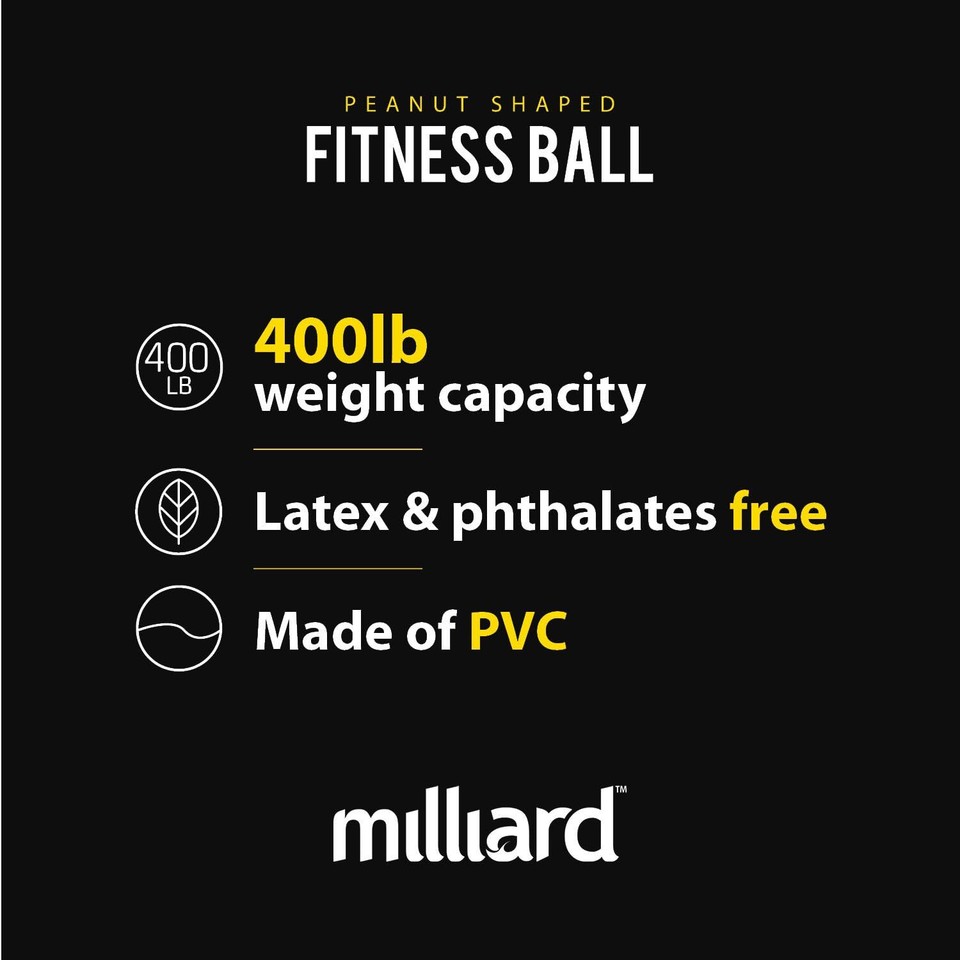 Milliard Peanut Ball Physio Roll for Exercise, Therapy, Labor, Birthing ...
