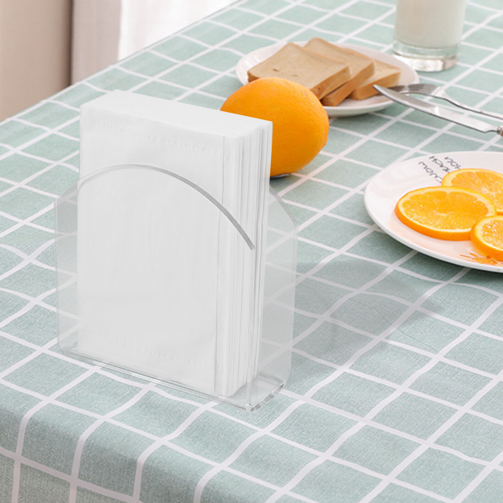 2Pcs Napkin Holder Clear Acrylic Paper Napkin Stand with 8 Anti-Slip ...