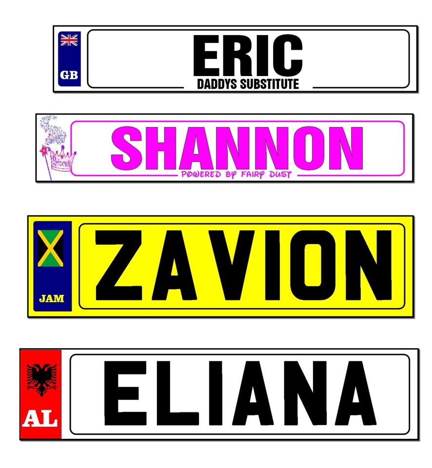 kid personalised plastic number plates fits ride on landrover discovery ...