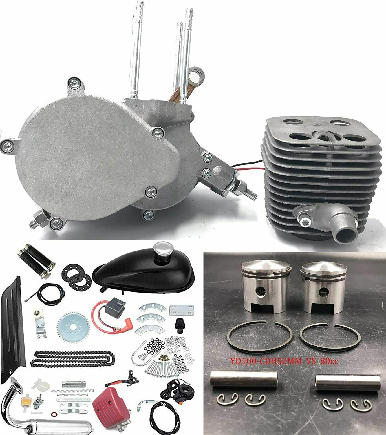 Whole Sale YD100 Bicycle Gas Motor 50*40mm - 2 Stroke 100cc Bicycle ...