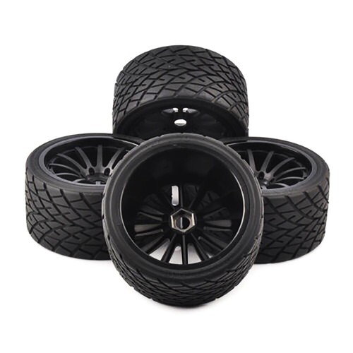 4pcs 1/8 On-Road Wheels Tires Rims 17mm Hex for 1:8 RC Model On-Road ...