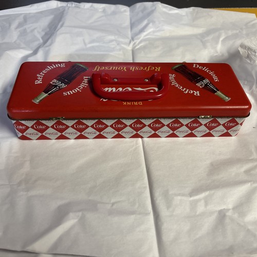 Lot of Four Tin, Coca-cola Coke Tool Box Pencil Box, Two Lunch Boxes ...