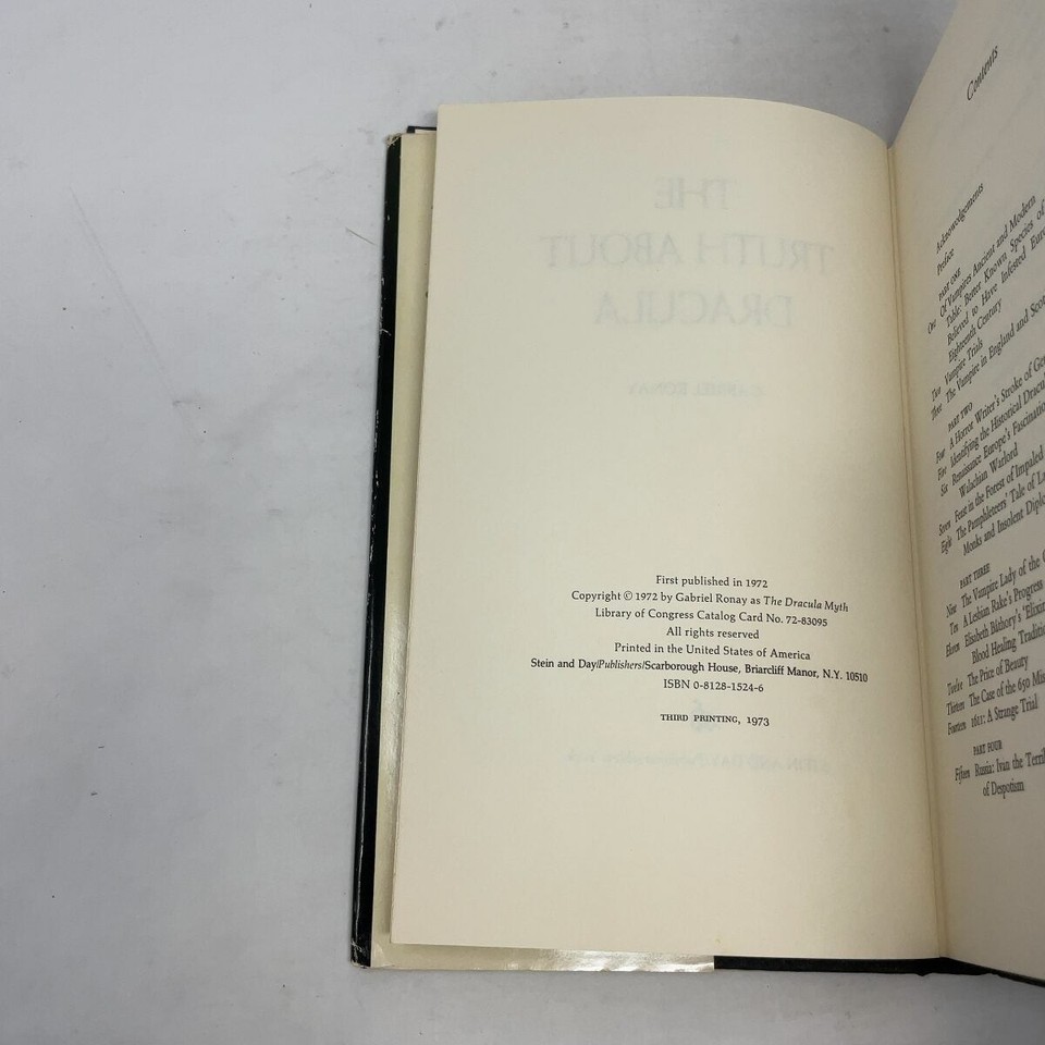 The Truth About Dracula by Gabriel Ronay HC First Edition Very Good ...