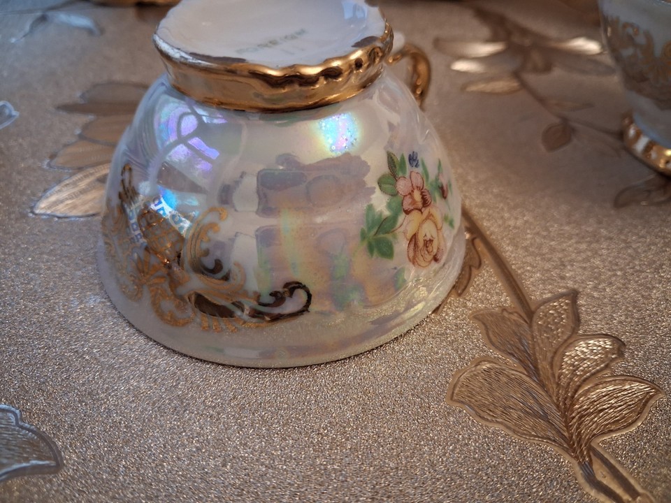 Vintage Foreign Porcelain Tea Coffee Set of 12 Floral Teapot Cups ...