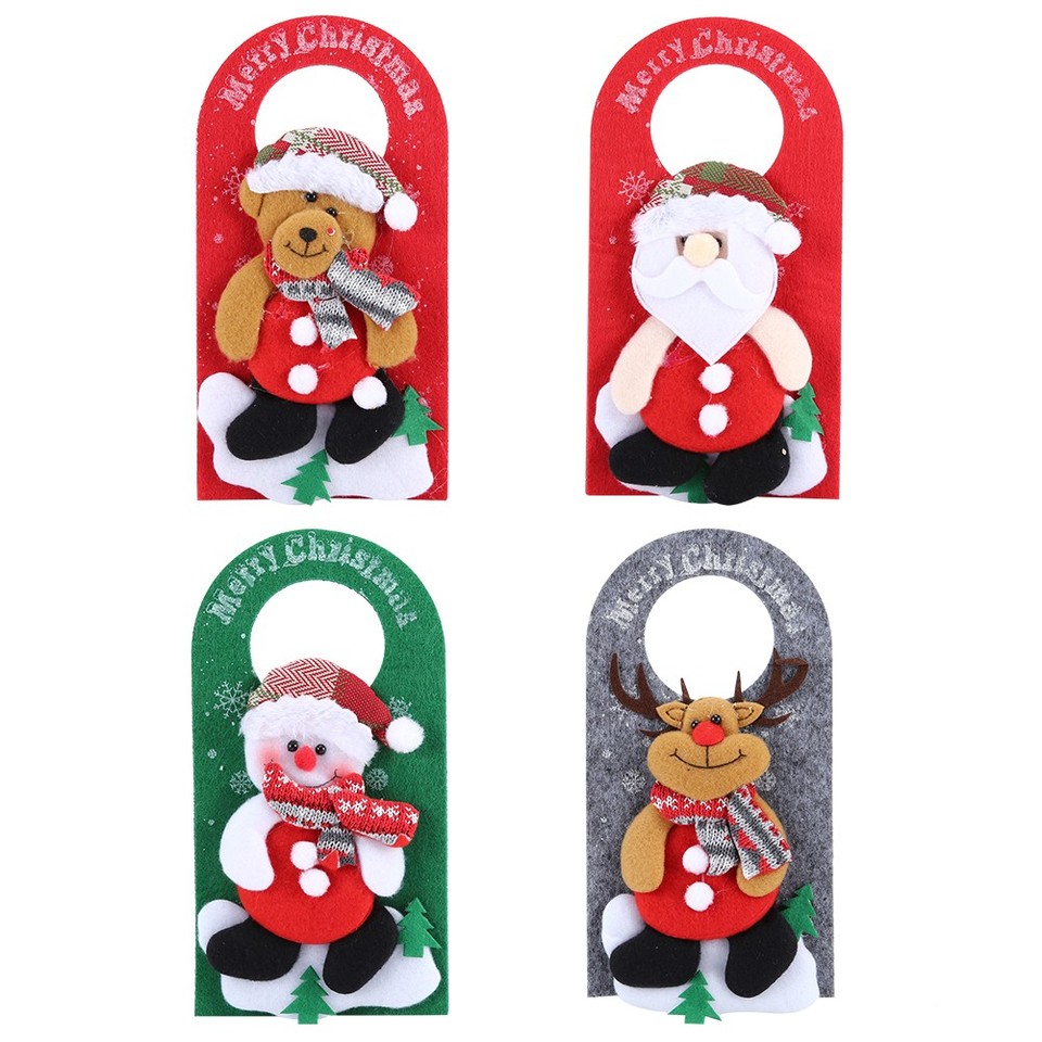 4x/Set Christmas Door Ornaments Cartoon Door Hanging Pendants For Hotel ...