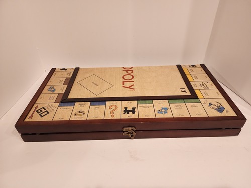 Monopoly Grand Edition Board Game Wood Frame Classic Family Holiday New ...