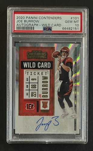 2020 Panini Contenders #101A Joe Burrow Auto Wild Card Ticket PSA 10 ...