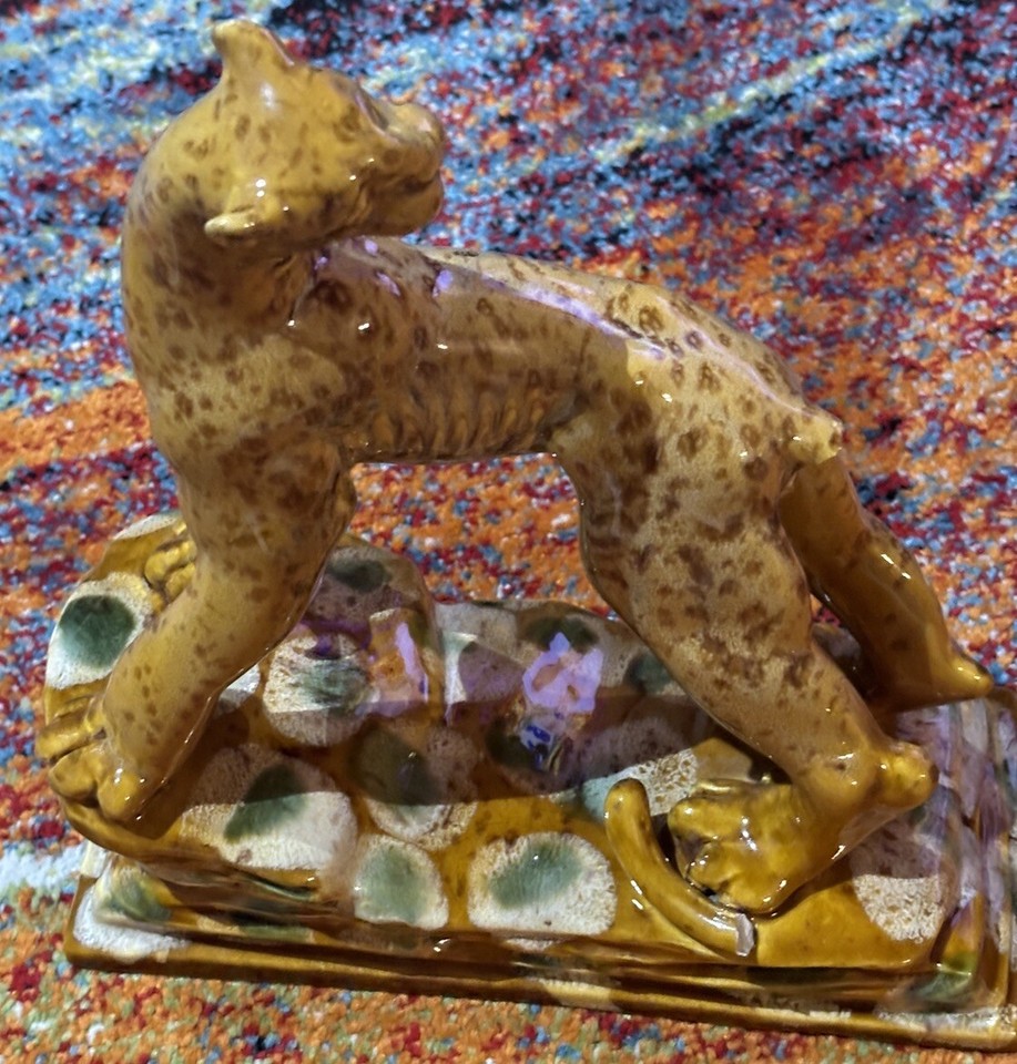 Vintage Mid Century Royal Haeger Tiger Leopard Ceramic Figurine MCM Set ...