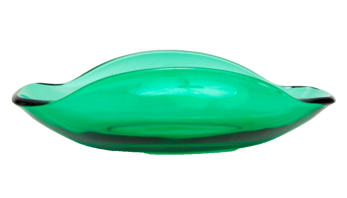 Vintage Anchor Hocking - Forest Green Glass Bowl - Oblong Shaped ...