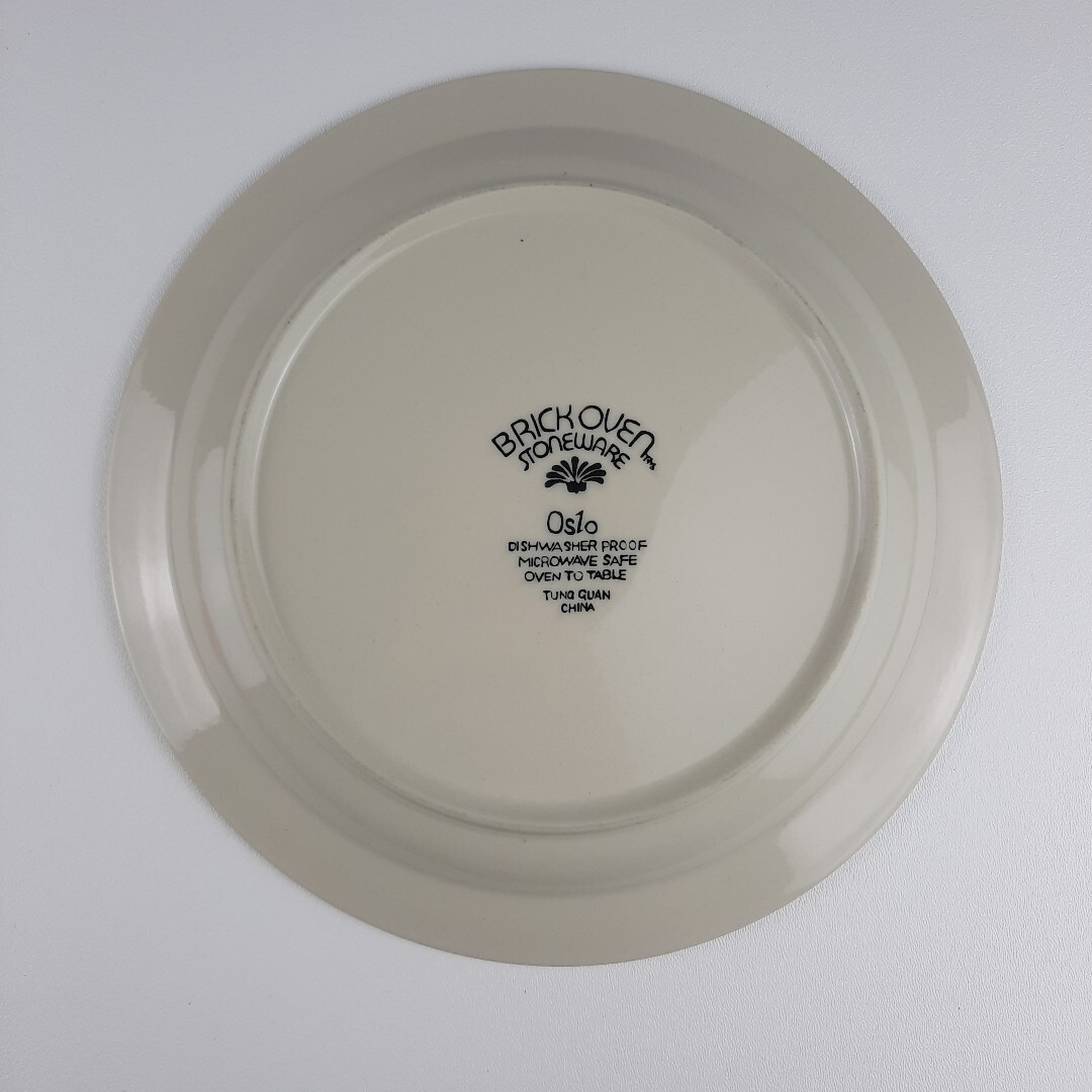 Brick Oven Stoneware Oslo 10" Dinner Plate Blue & Pink Flowers Floral ...