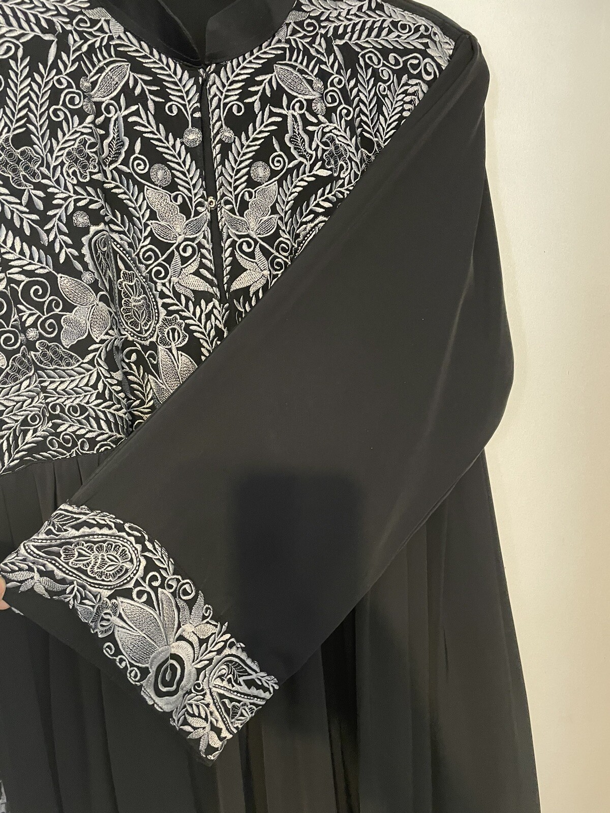 Black Embroidered Beautiful Abaya Gown Islamic Dress… - Gem