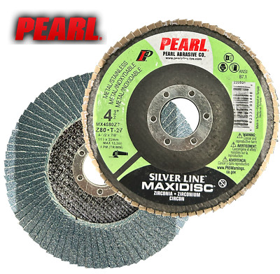 Pearl MX4580ZT 4-1/2 x 7/8 Silver Line Zirconia Maxidisc Flap Discs | eBay